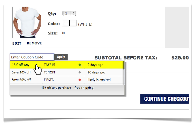 Coupons At Checkout Finds and Applies All Coupons With A Single Click