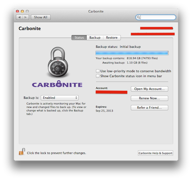 Two Years Later: My Initial Carbonite Backup Isn't Completed